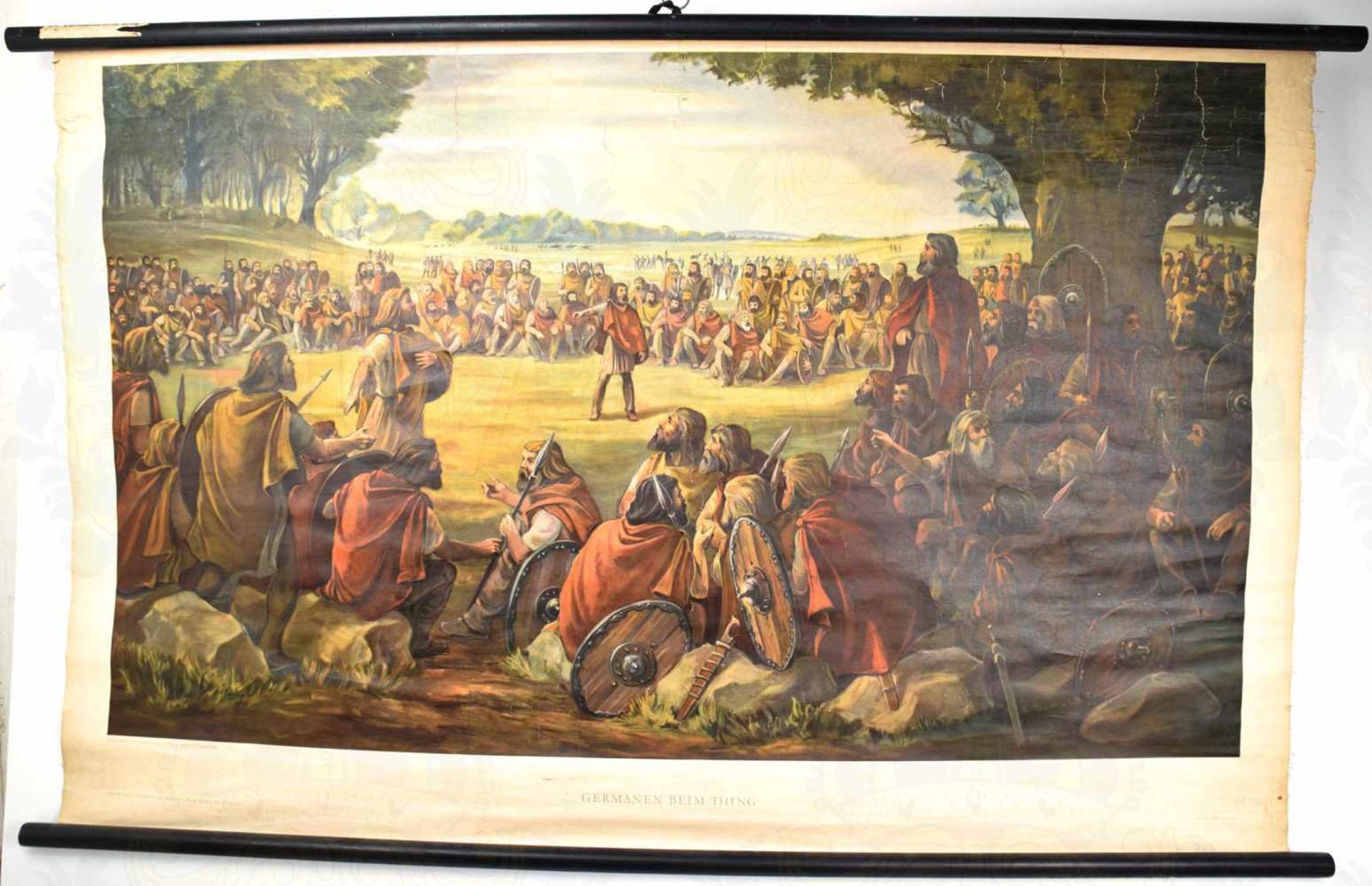 SCHULWANDBILD GERMANEN BEIM THING, nach d. Originalgemälde v. Martin ...