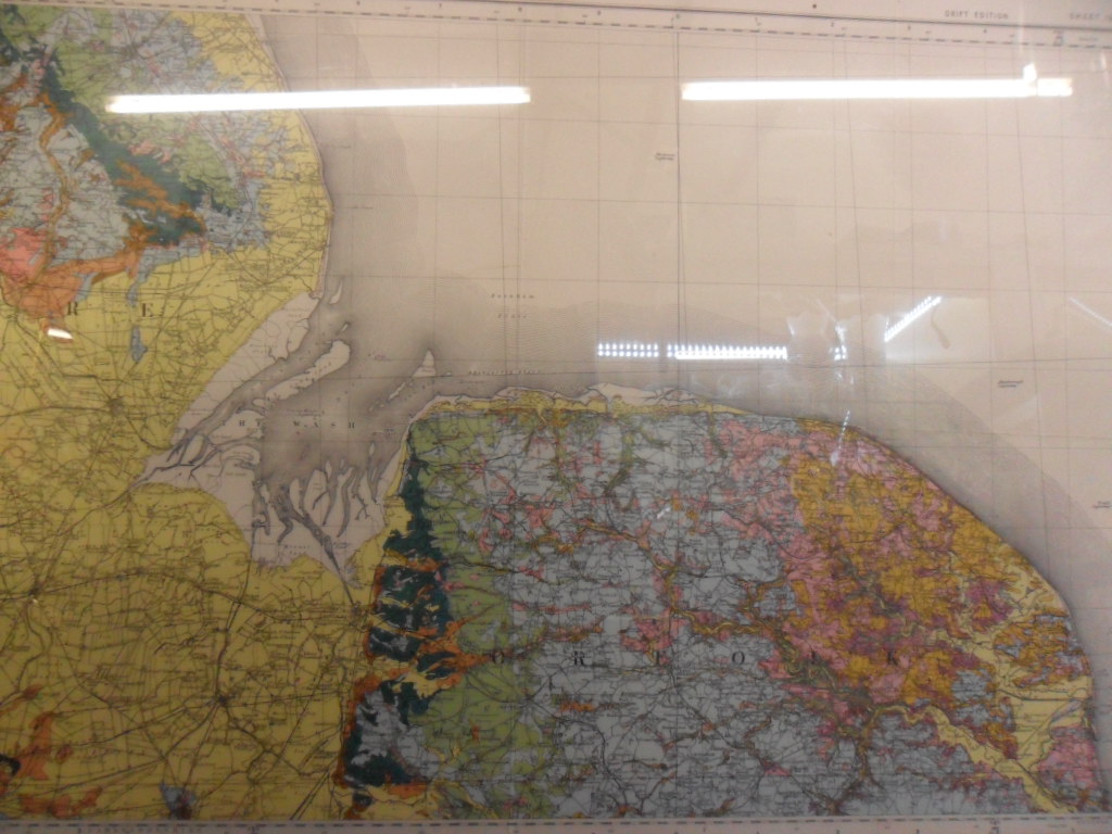 1953 ORDNANCE SURVEY GEOLOGICAL MAP OF NORFOLK (84 X 60)CM FRAMED AND ...
