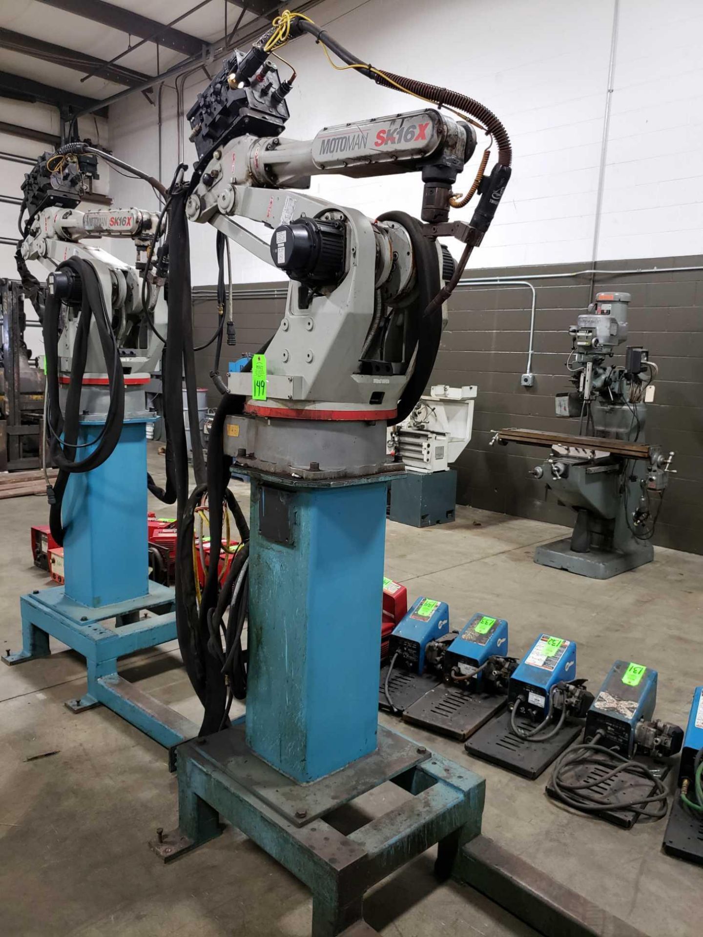 Motoman SK16X robotic welder arm on stand. Fronius wire feeder. This ...