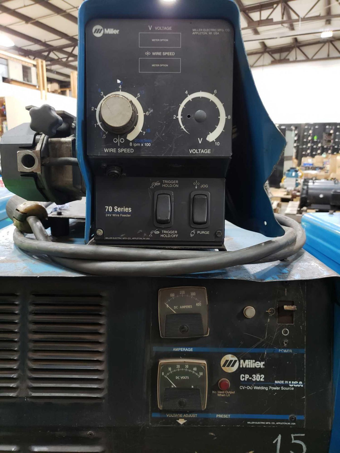 Miller CP-302 CV DC welding power supply with 24v 70 series wire feed ...
