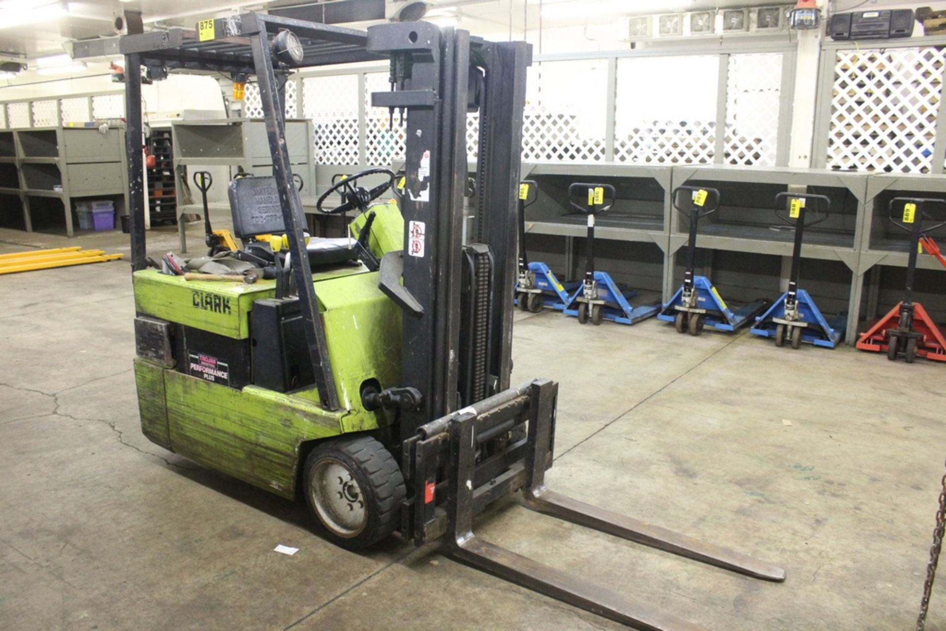 CLARK 2800 LB. MODEL TM15 ELECTRIC FORKLIFT TRUCK, S/N TM247-841-6846FB ...