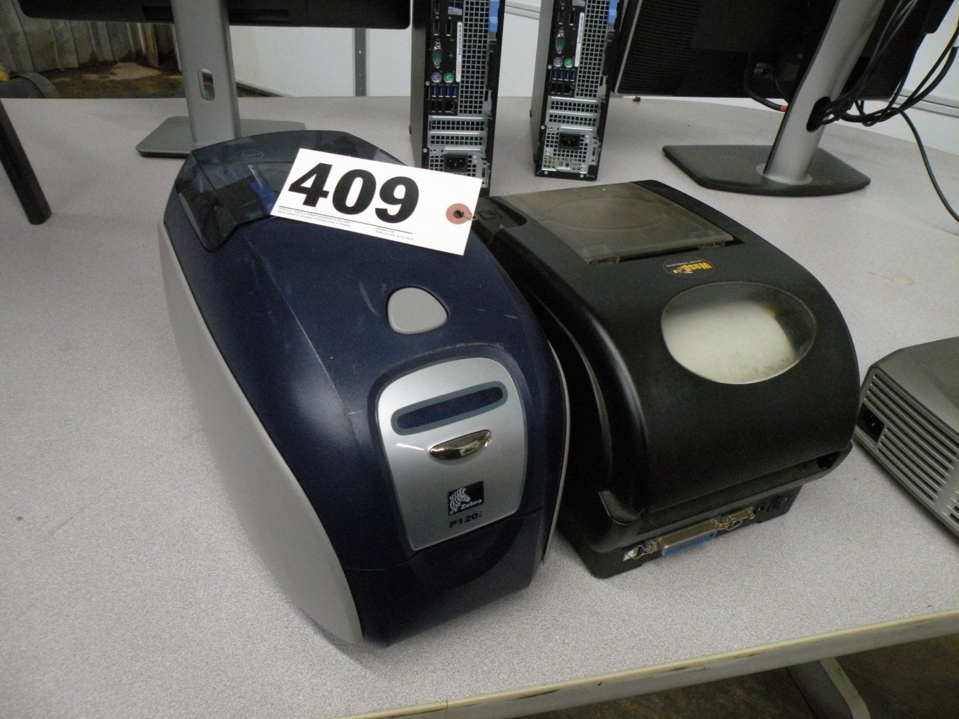 Zebra P120i Card Printer, P/N P120I-0000A-IDS & Wasp Barcode Printer ...