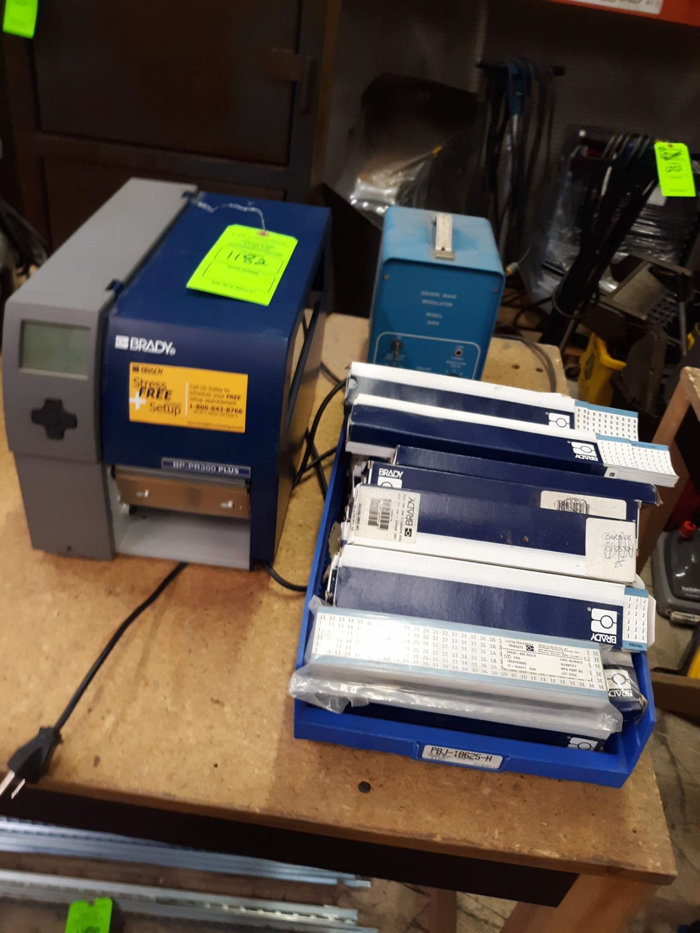 (1) BRADY THERMAL PRINTER MODEL-BP-PR300PLUS (1) BIN OF BRADY WIRE ...