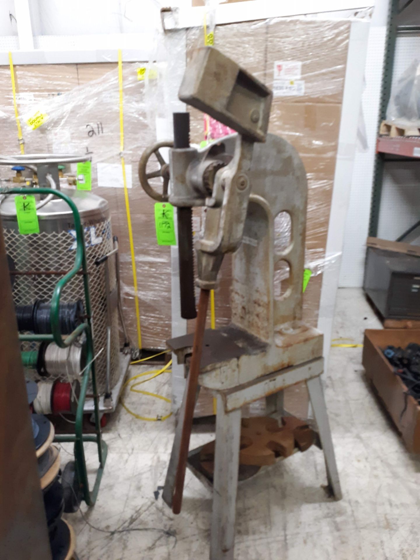 GREENERD 5-TON RATCHETING ARBOR PRESS ON STAND MODEL-3-3/4 S#B618 ...
