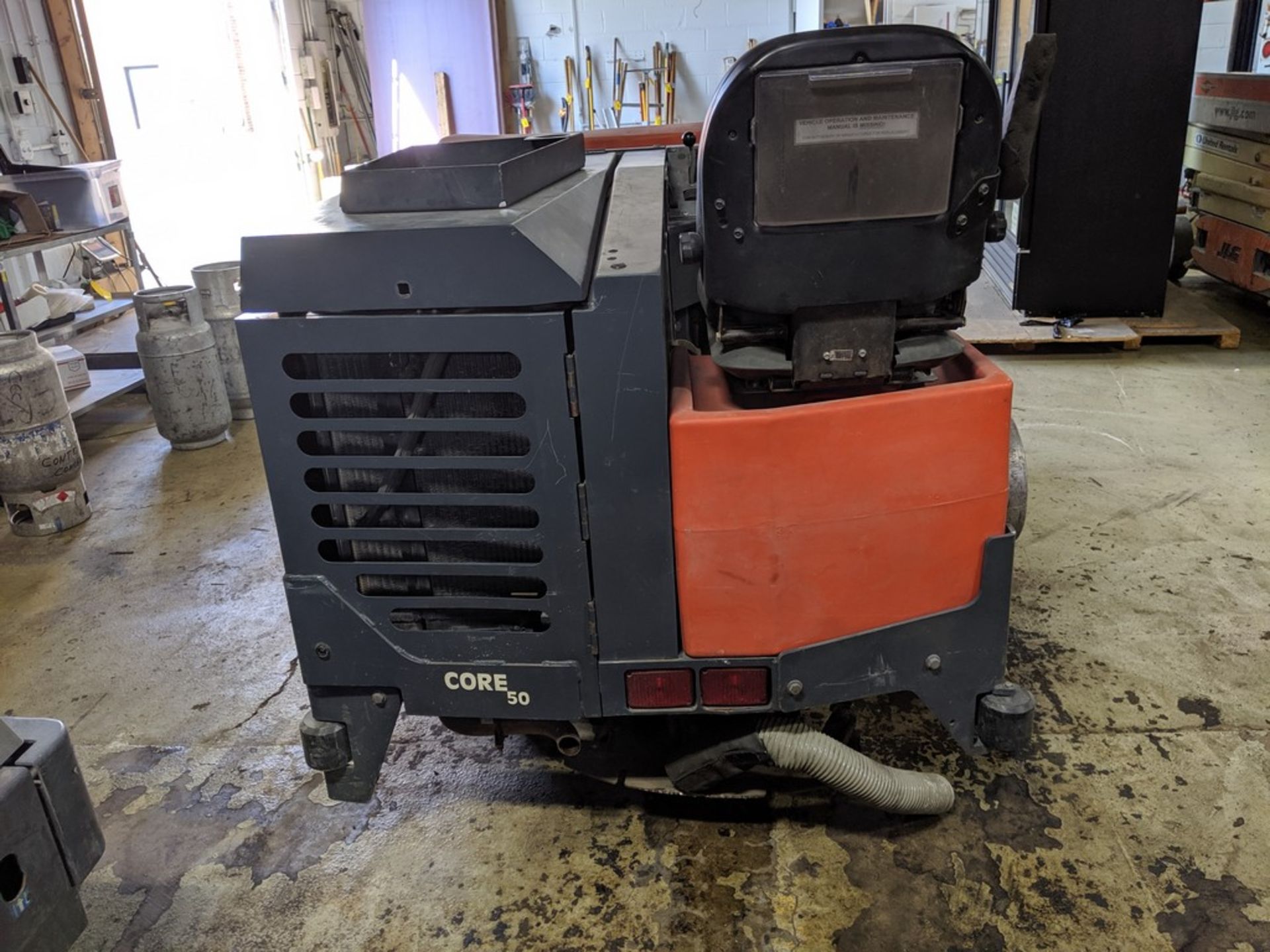 POWERBOSS MODEL 5550 LPG RIDE ON SWEEPER, S/N 16882077, 1043 HOURS ...
