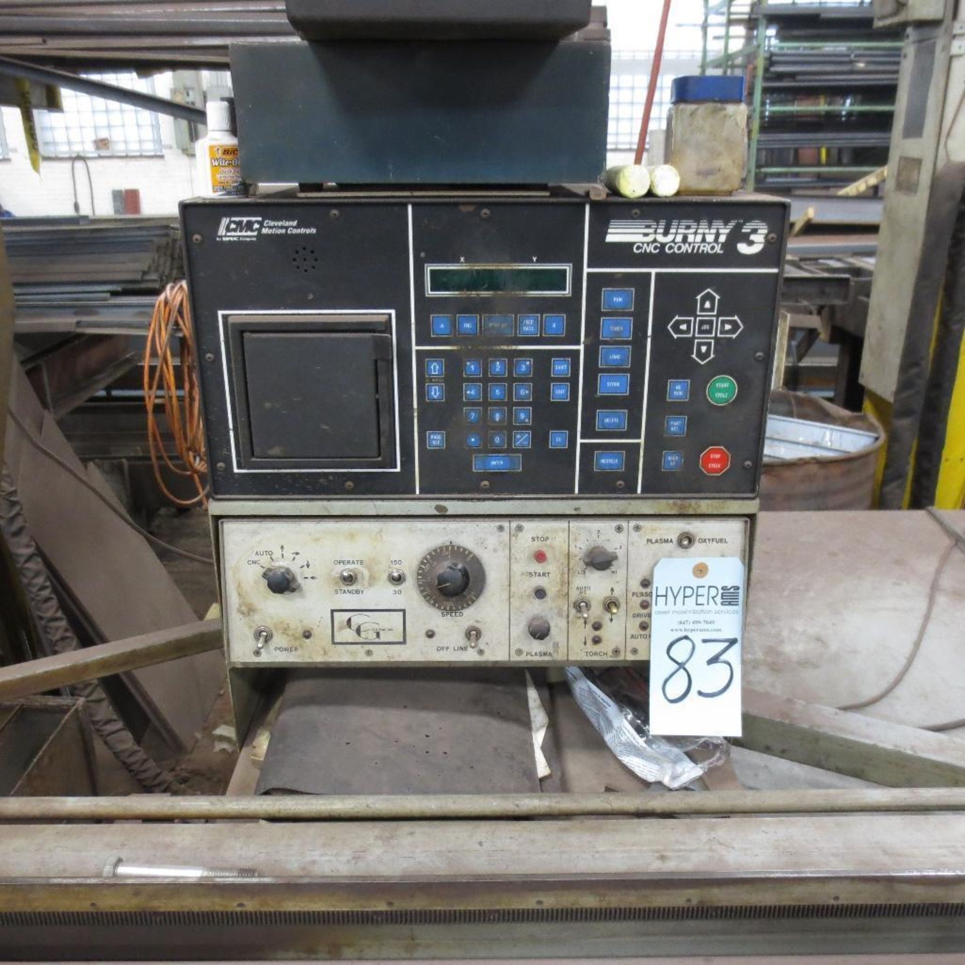 Burny 3 CNC Control Plasma Table, 68" x 80"