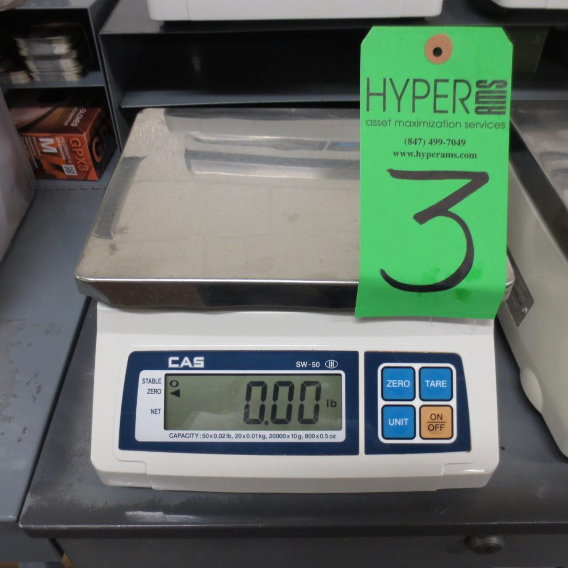 (2) Cas SW-50 Scale Cap.50 X0.02LB, (2) Cas SW-10 Scale Cap. 10 X 0.005 LB