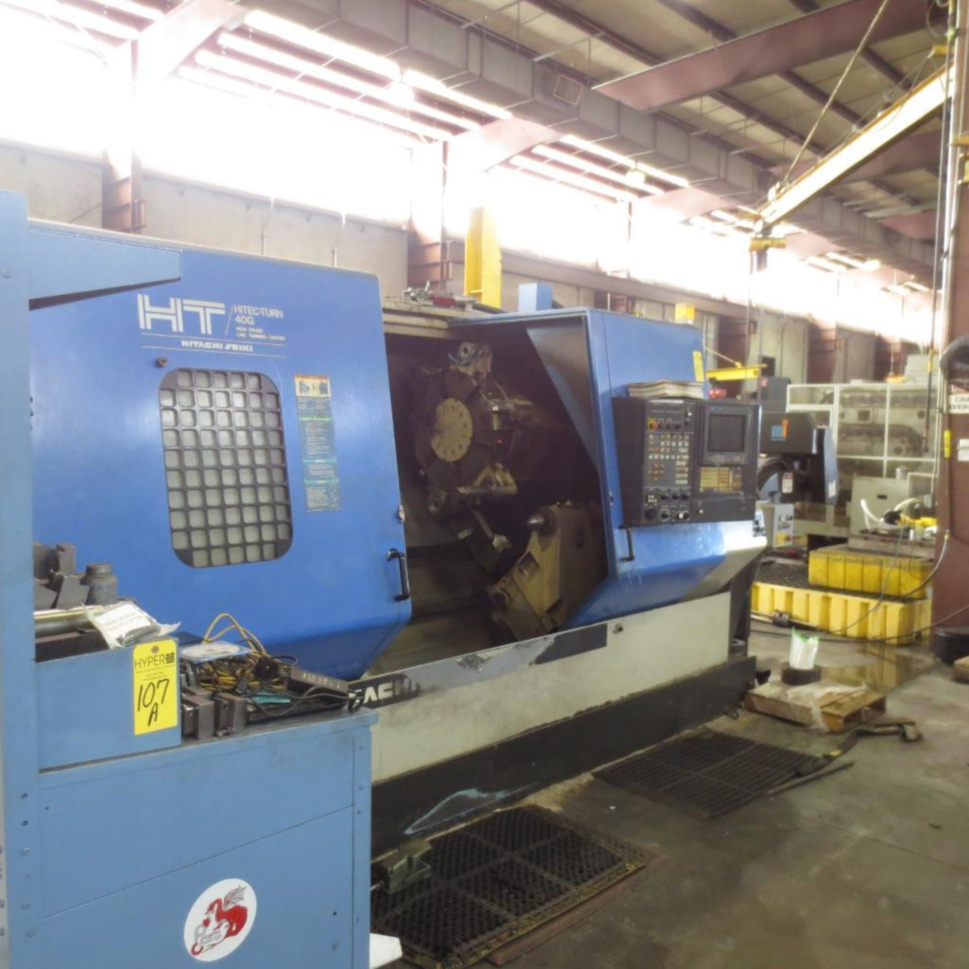 HITACHI SEIKI HITEC-TURN MODEL HT40G CNC TURNING CENTER S/N:TG-40250, 3 ...