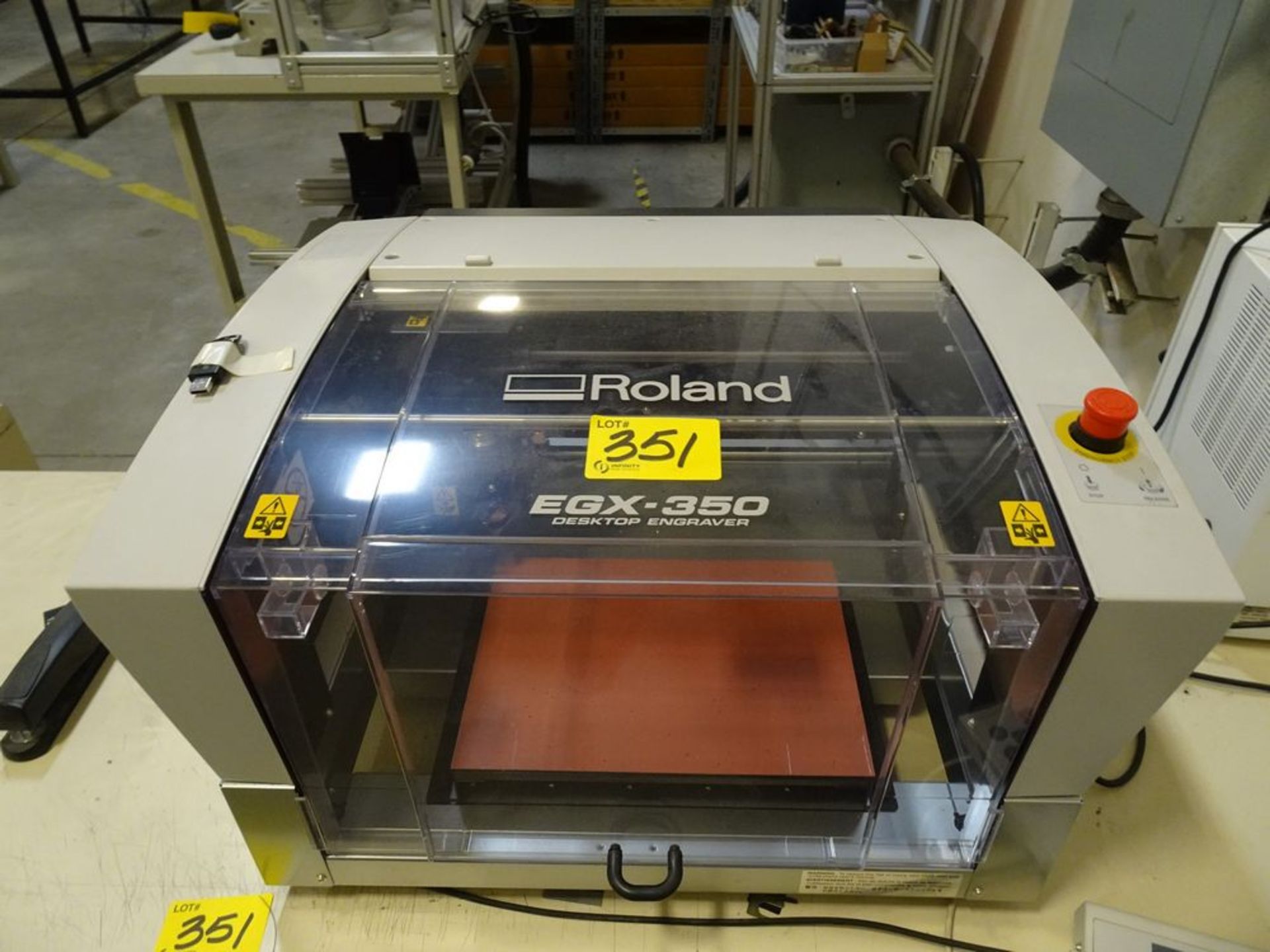 ROLAND EGX-350 DESKTOP ENGRAVER W/EXHAUST UNIT, COMPUTER AND MONITOR