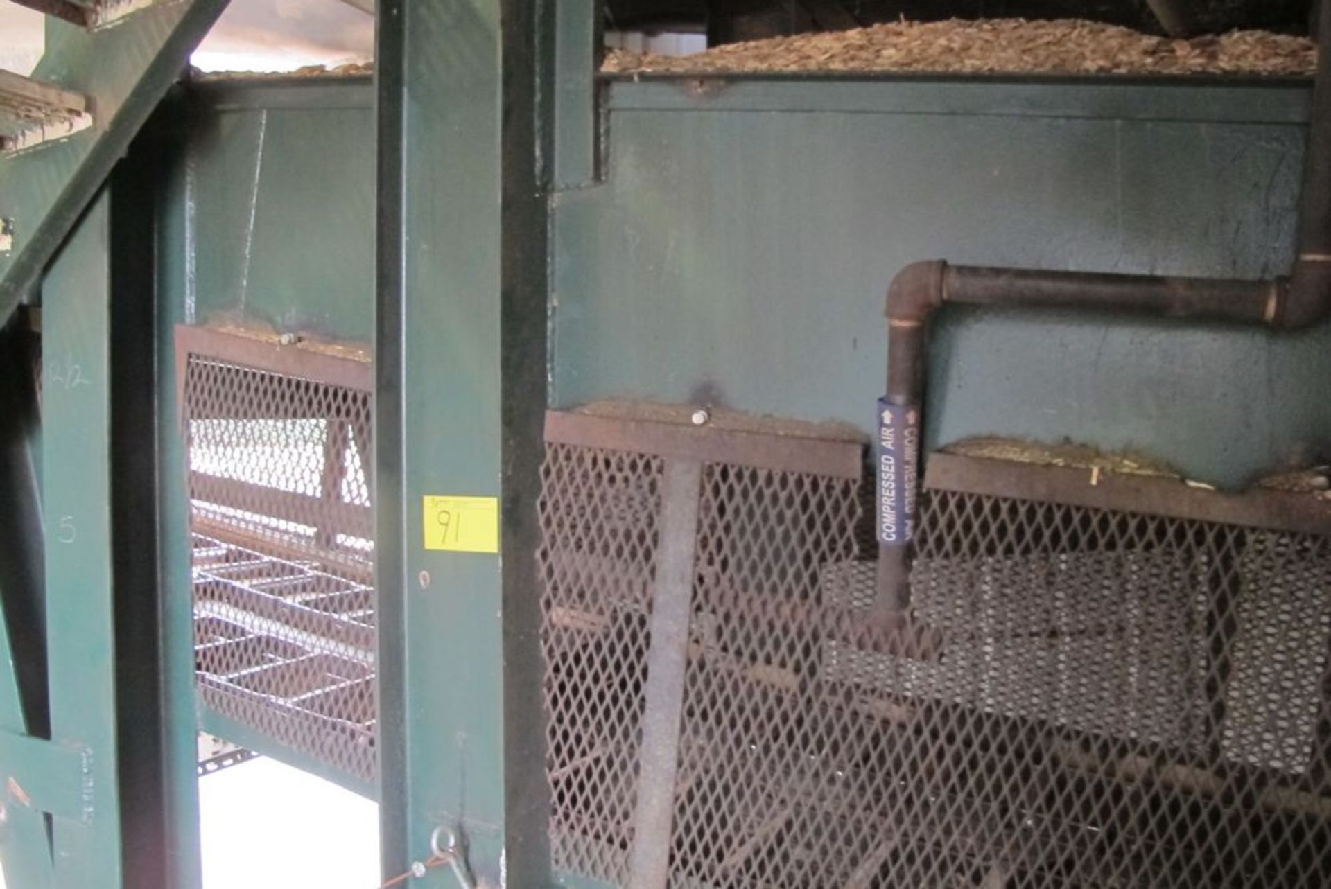 4 CHAIN APPROX 20' CHIPPER OUTFEED INCLINE CONVEYOR W/DRIVE/MOTOR (WOOD ...