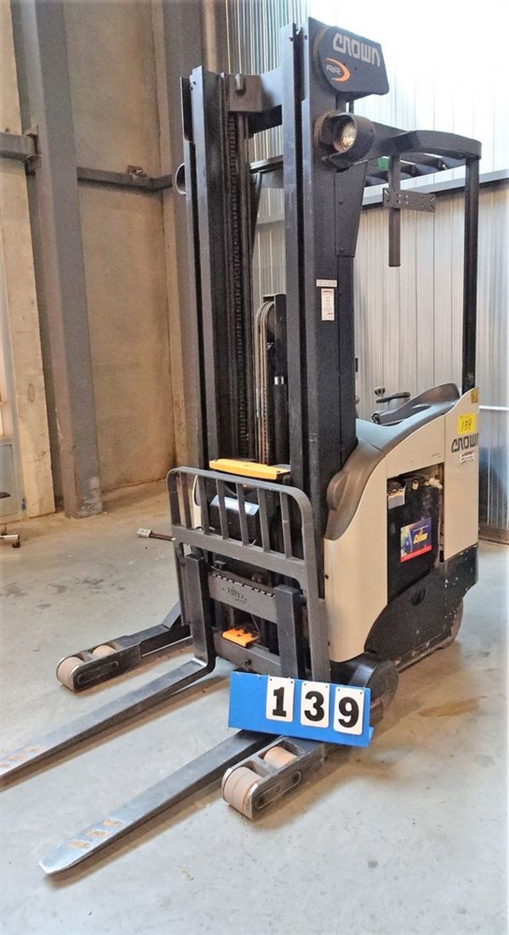 CROWN RR 5700 SERIES ELECTRIC POWERED REACH TRUCK, MODEL RR5725-35, 107 ...