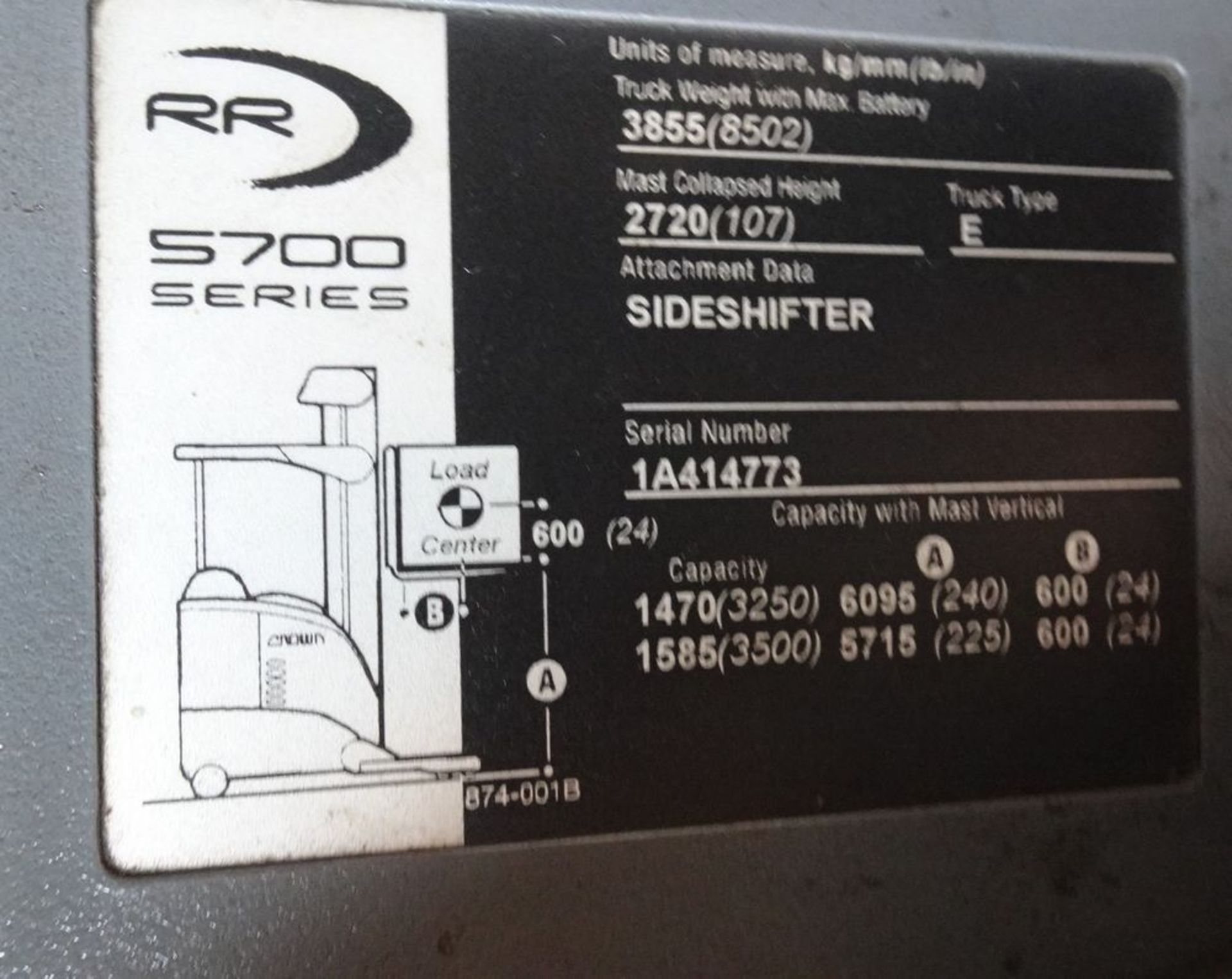 CROWN RR 5700 SERIES ELECTRIC POWERED REACH TRUCK, MODEL RR5725-35 ...