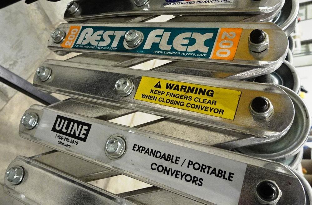 BEST FLEX 200 EXPANDABLE PORTABLE ROLLER TOP CONVEYOR, 24" X 36' LONG ...
