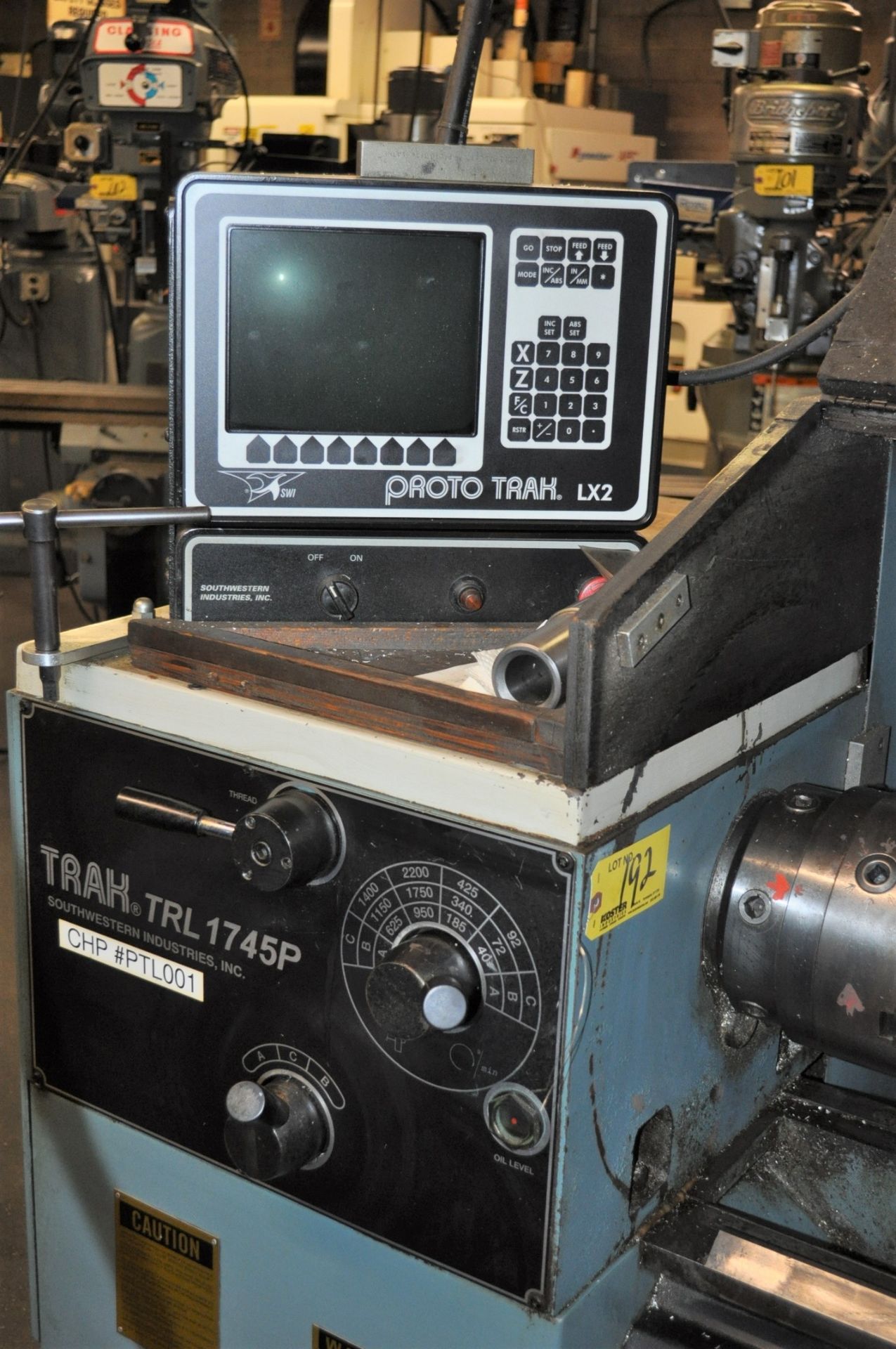 TRAK MDL. TRL-1745P GEARED HEAD ENGINE LATHE, WITH PROTO TRAK LX-2 CNC ...
