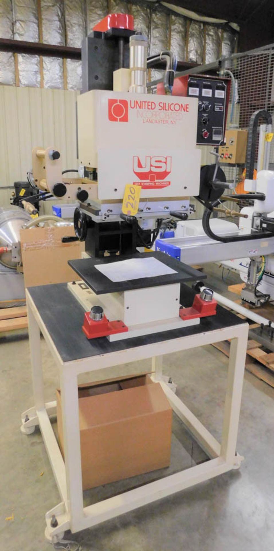 UNITED SILICONE INC MDL. US-25 HOT STAMPING MACHINE, 3300 WATTS, 16" X ...