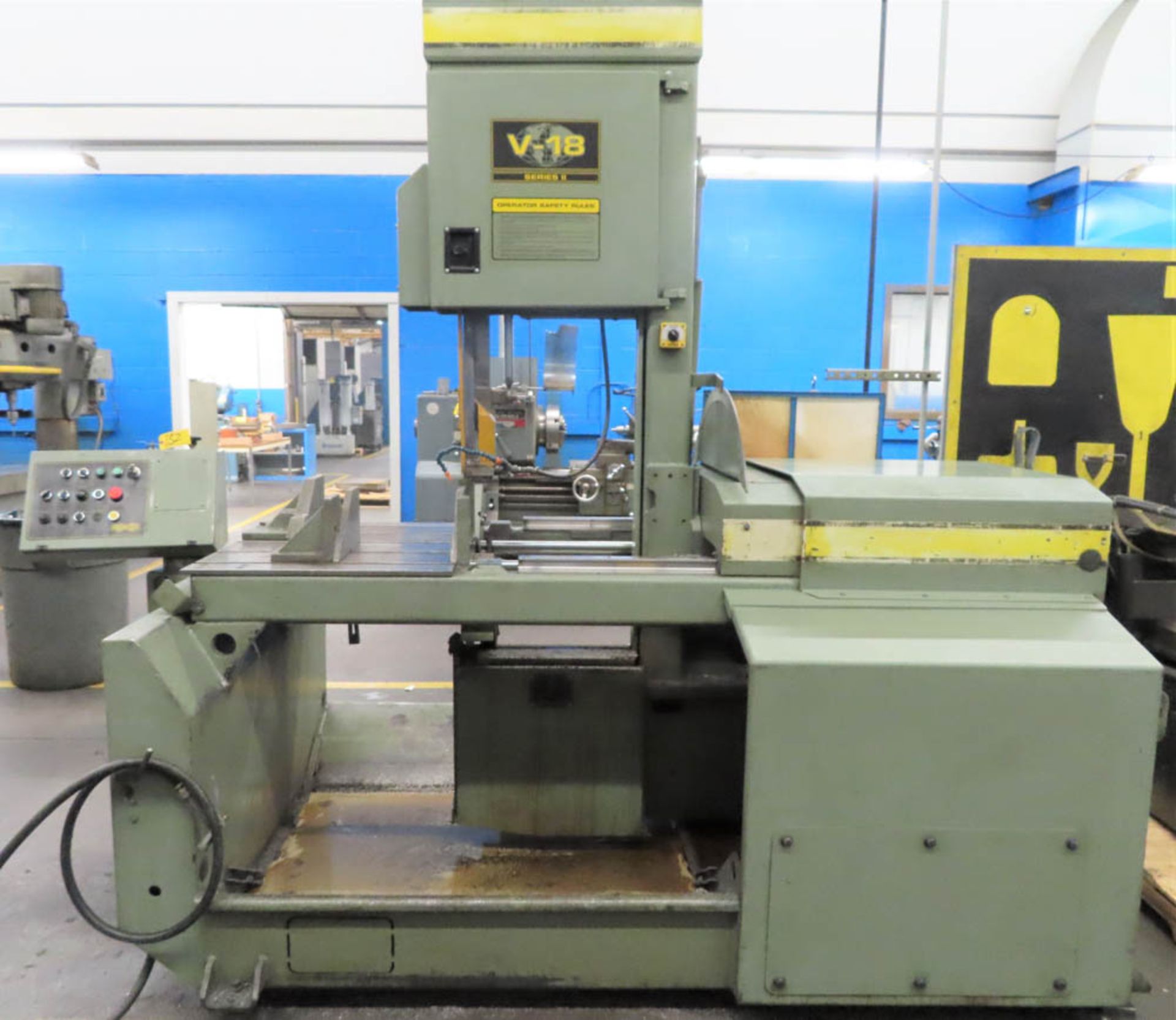 HYD-MECH MDL. V-18 II SEMI-AUTOMATIC HYDRAULIC VERTICAL BANDSAW, 45 ...