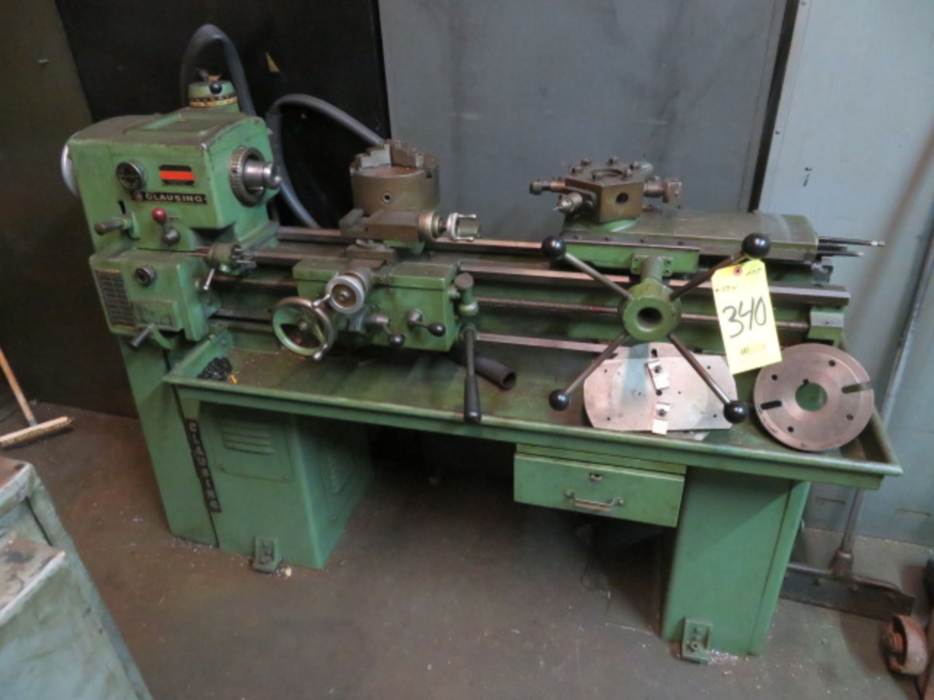 CLAUSING 5914 ENGLINE LATHE 12" X 30" CC W/8" 3-JAW CHUCK, COLLET ...