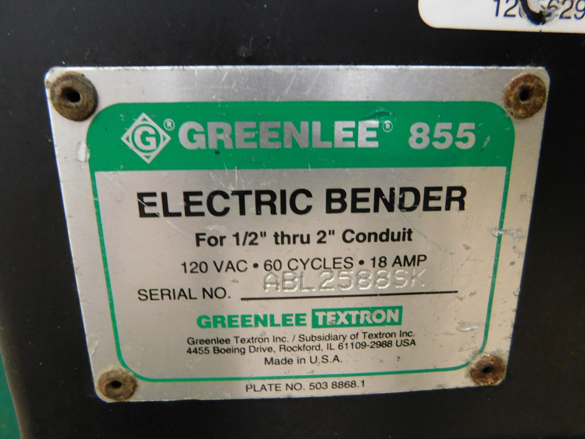 Greenlee Model 855 Smart Quad Bender, SN ABL2588SK, 1/2" through 2 ...