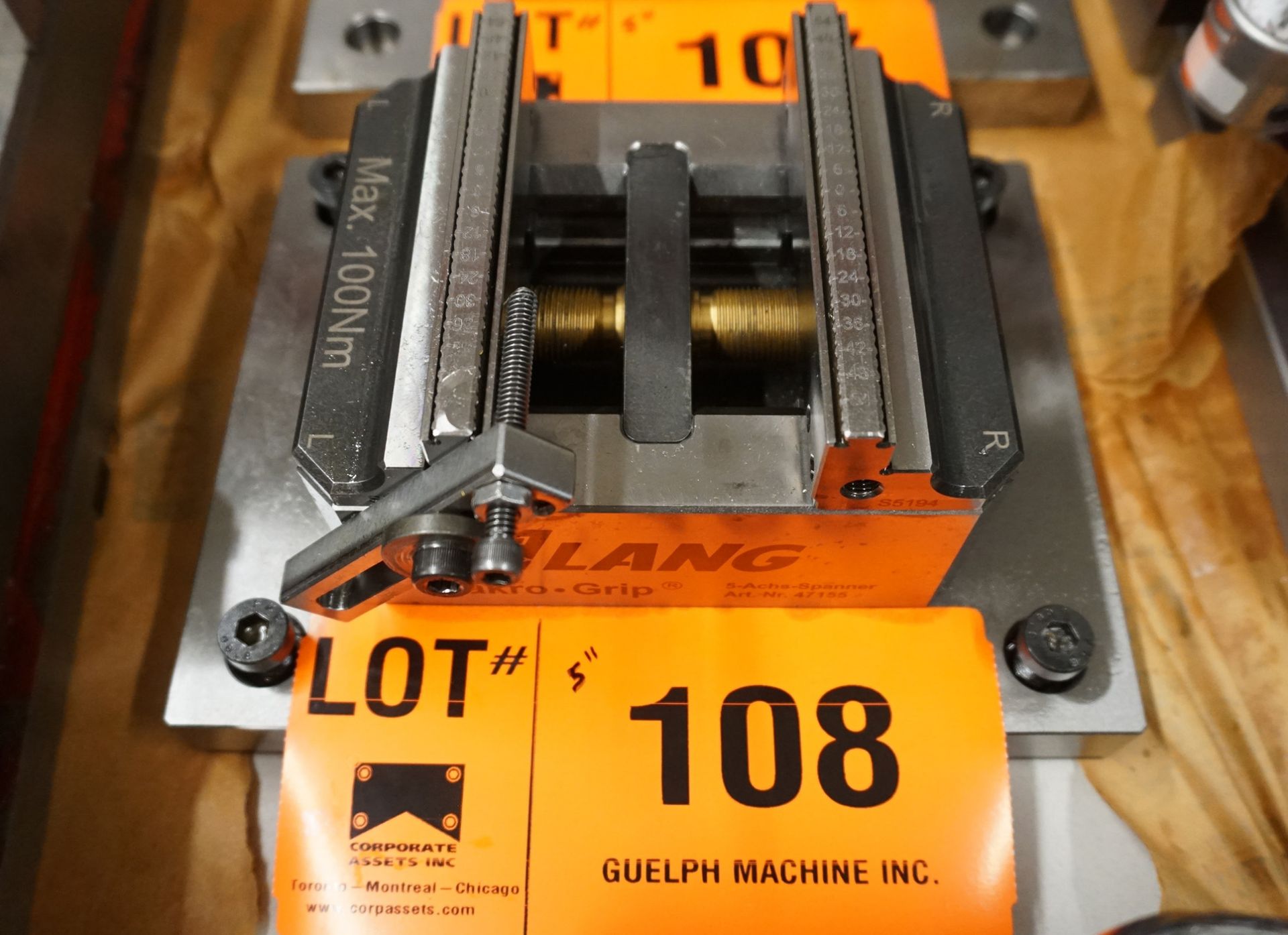 { Choice of lots: 107, 108 } LANG MAKRO-GRIP 5" 5 AXIS VISE WITH MAX ...