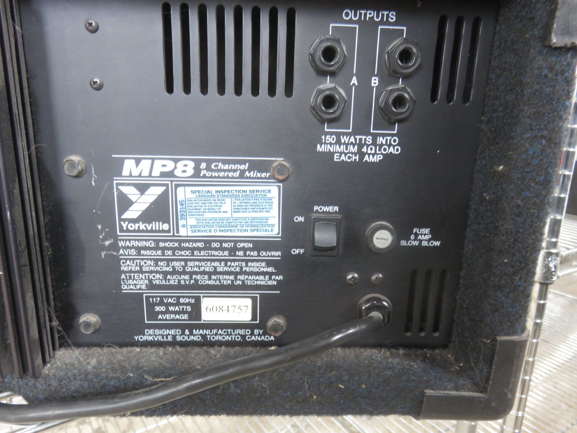YORKVILLE MP8 8-CHANNEL POWERED MIXER