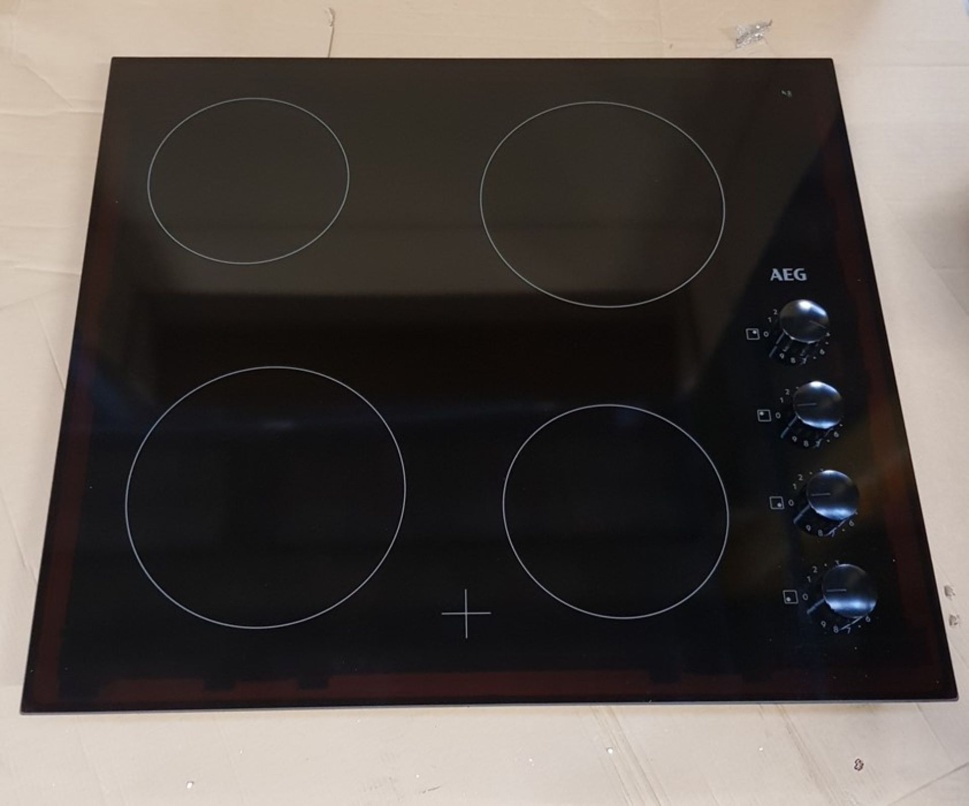 1 BOXED AEG HK614000CB 230V ELECTRIC CERAMIC HOB IN BLACK / RRP £225.00 ...