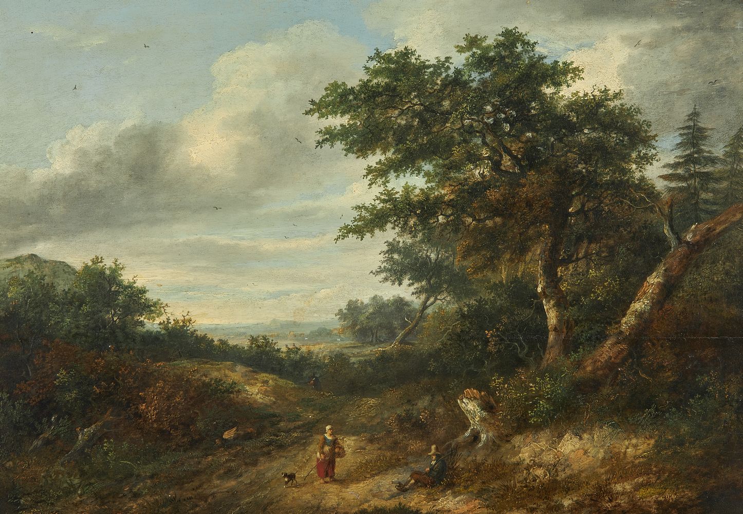Philip Reinagle (British 1749-1833) Wooded Landscape Oil on panel 41 x ...