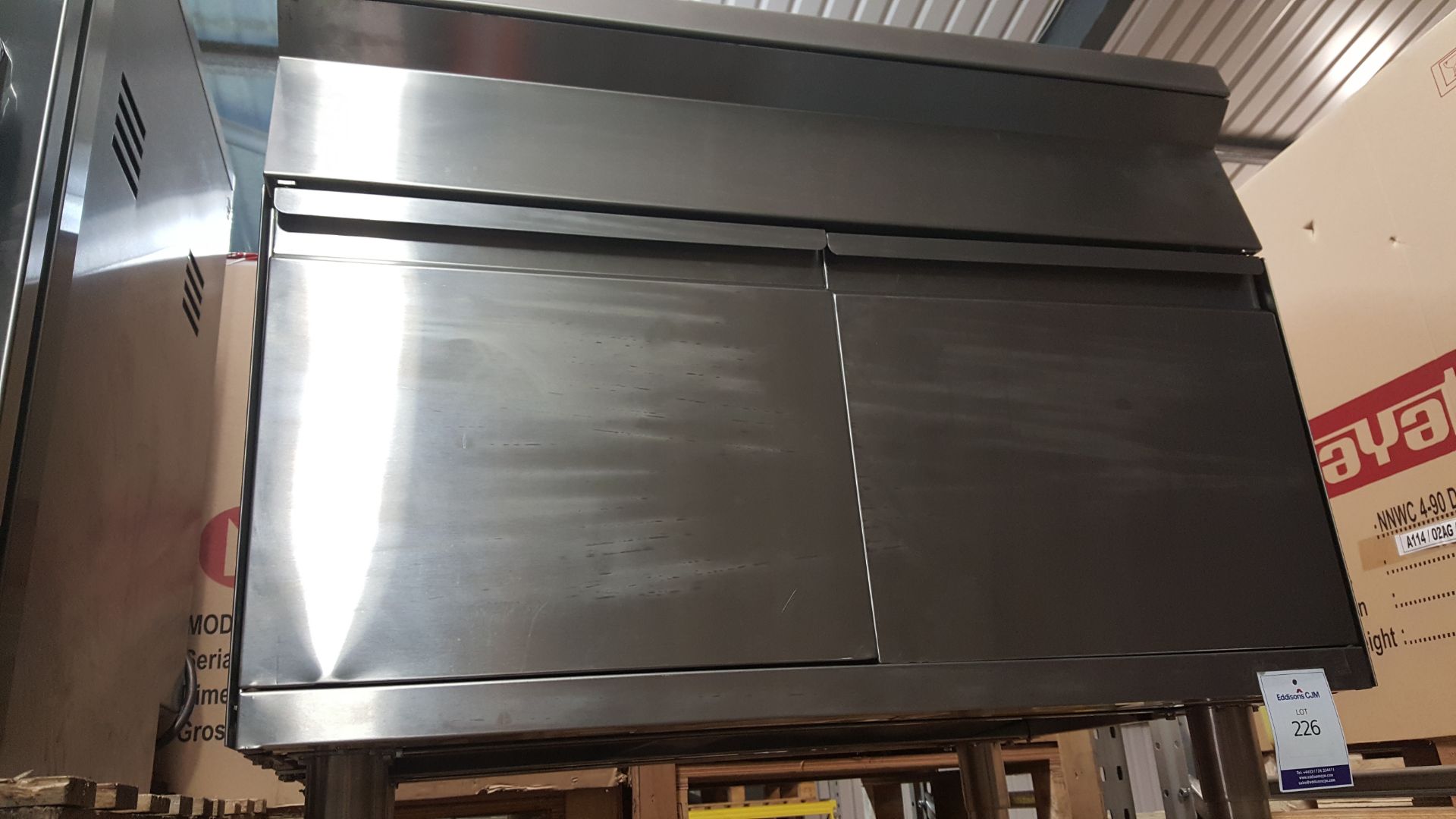* NNWC 6-90 GR UK Nayati Stainless Steel Prep Table with open cabinet ...