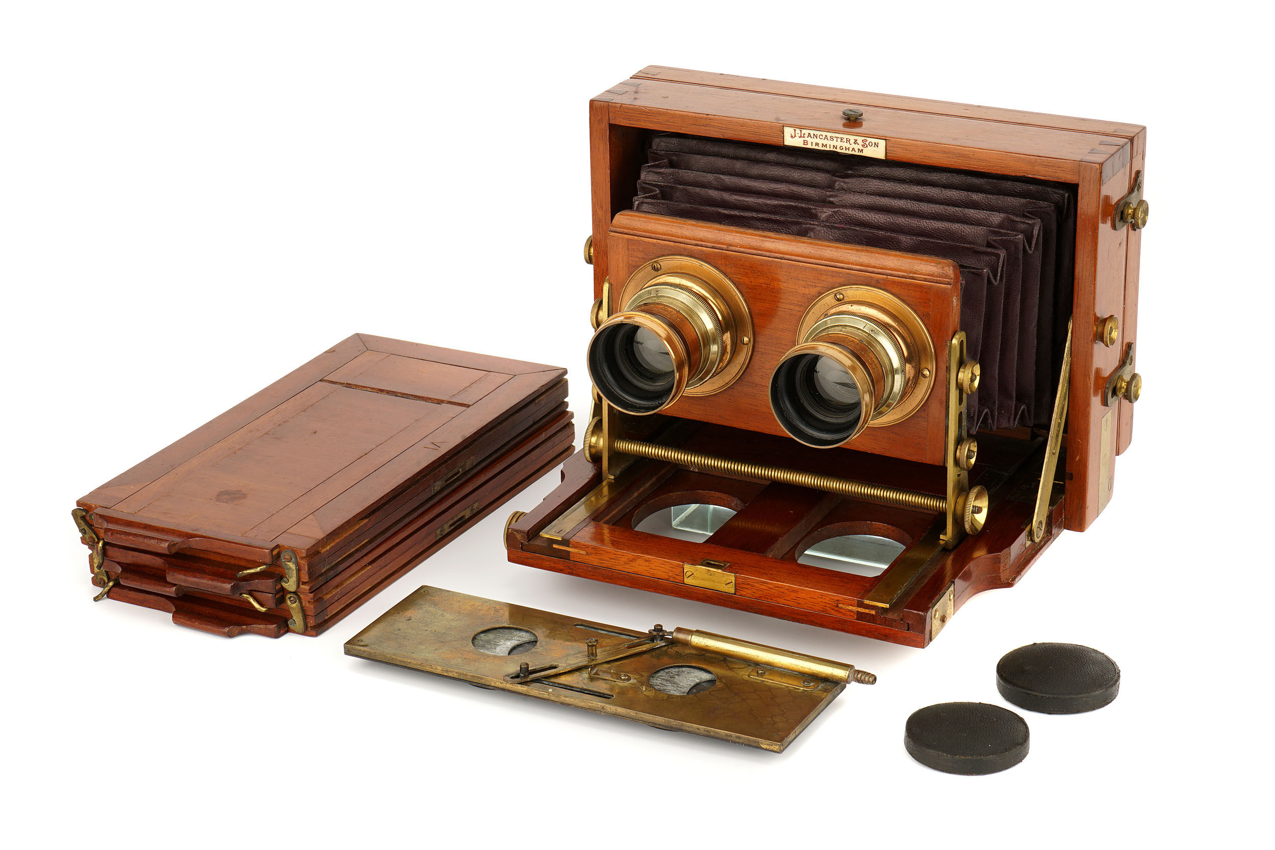 A J. Lancaster & Son Stereo Instantograph Mahogany Field Camera, 1891 ...