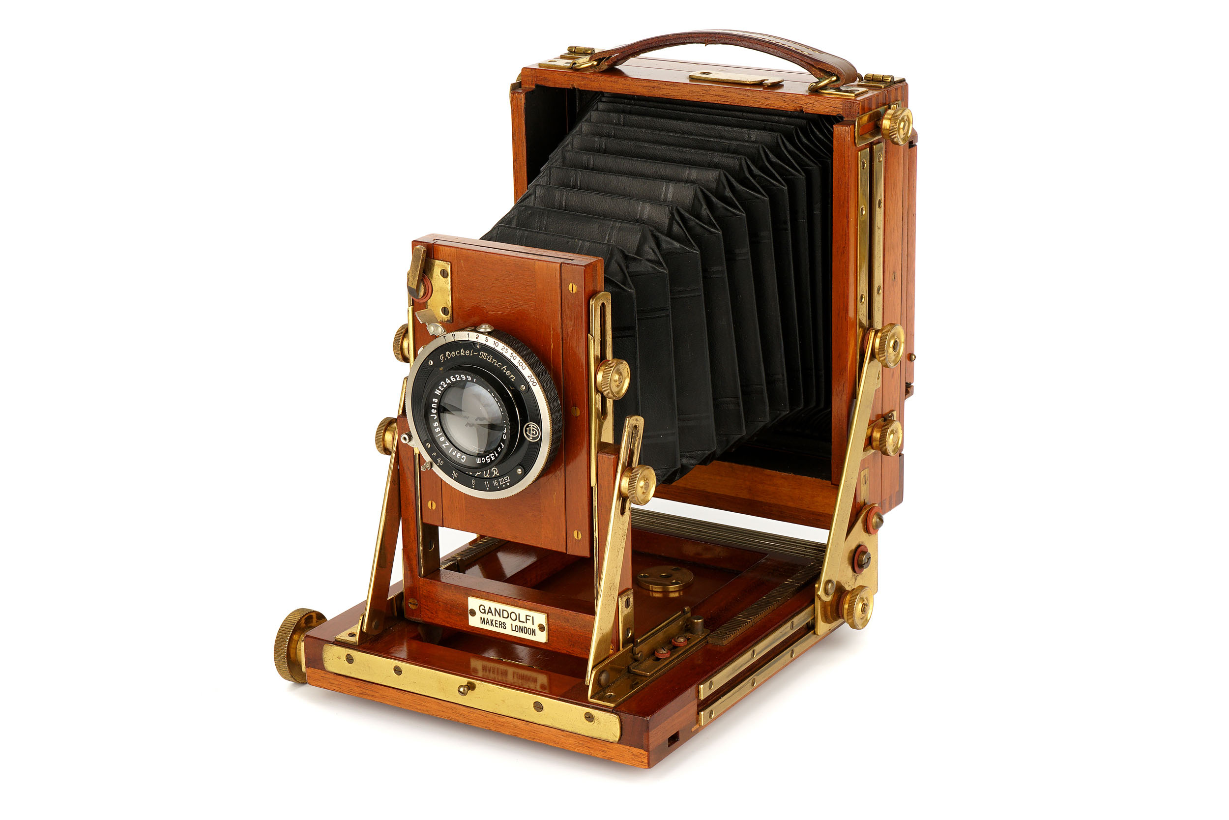 A Gandolfi Precision Quarter Plate Mahogany Field Camera, 1950-, with ...