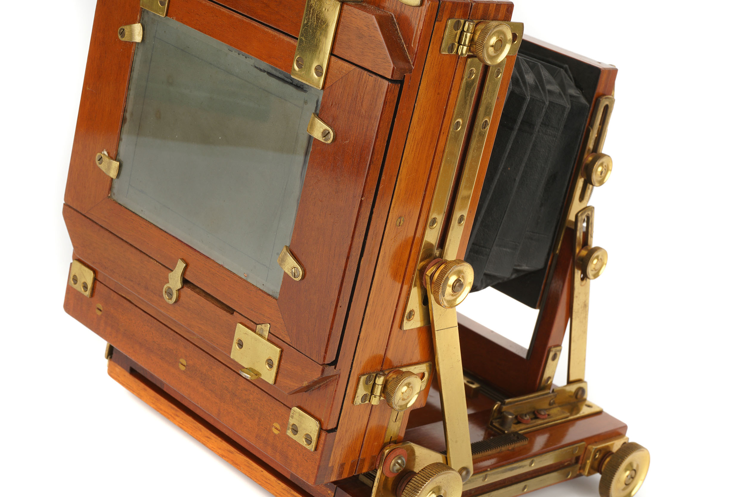 A Gandolfi Precision Quarter Plate Mahogany Field Camera, 1950-, with ...