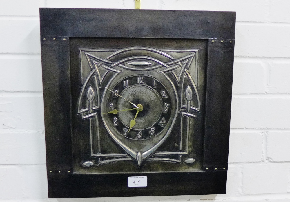 Charles Rennie Mackintosh style wall clock of square form, 36 x 36cm