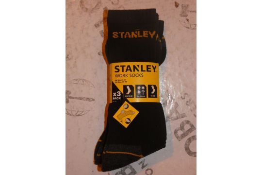 Lot to Contain 10 Packs of 3 Stanley Size UK6-11 Reinforced Work Socks ...
