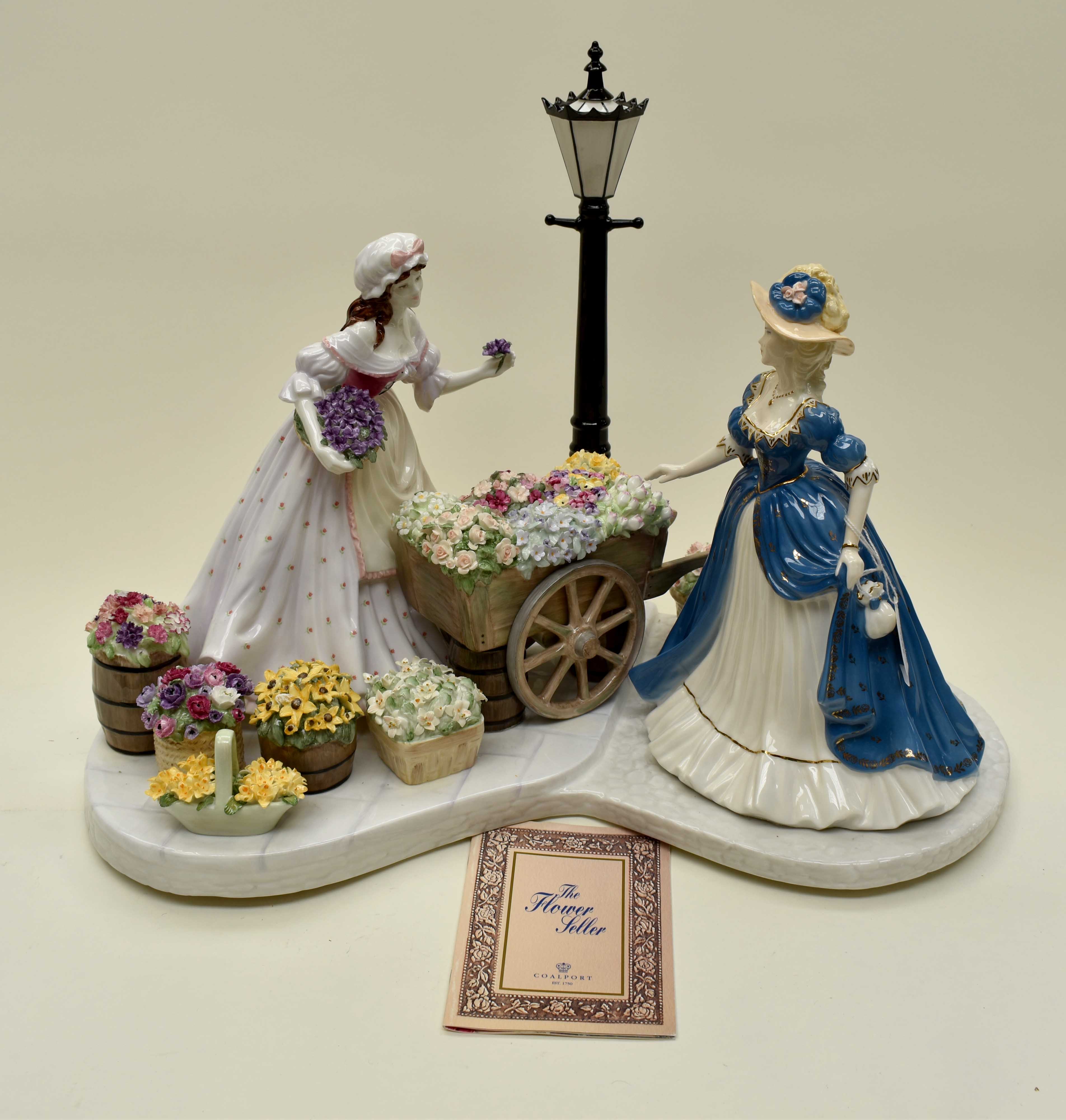 A large group figurine The Flower Seller by Coalport, limited ...