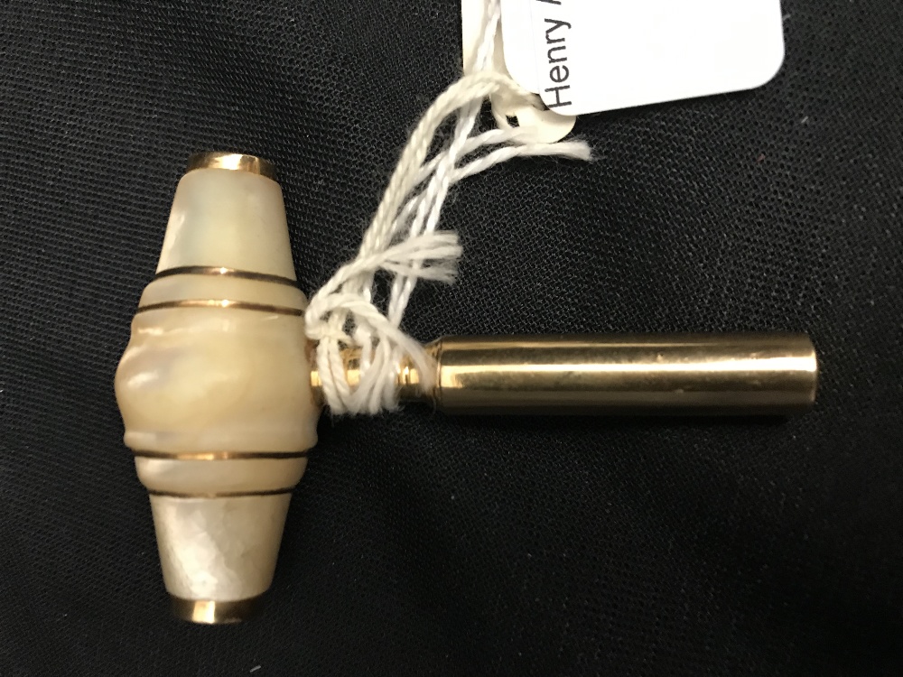 Corkscrews/Wine Collectables: Gold pocket screw, mother of pearl handle ...