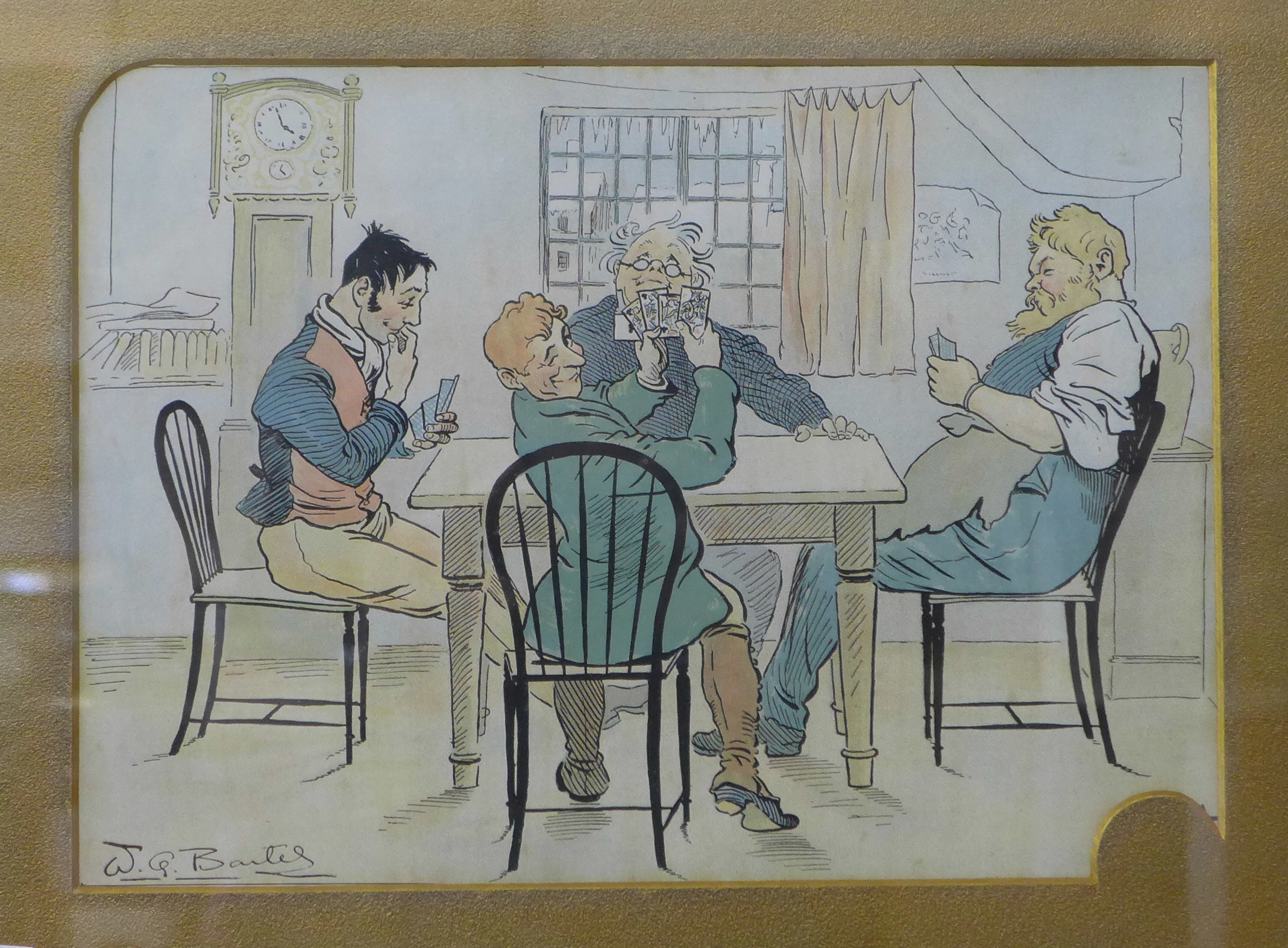 After W.G. Baxter, A Quiet Game at Nap, a pair of colour prints for ...