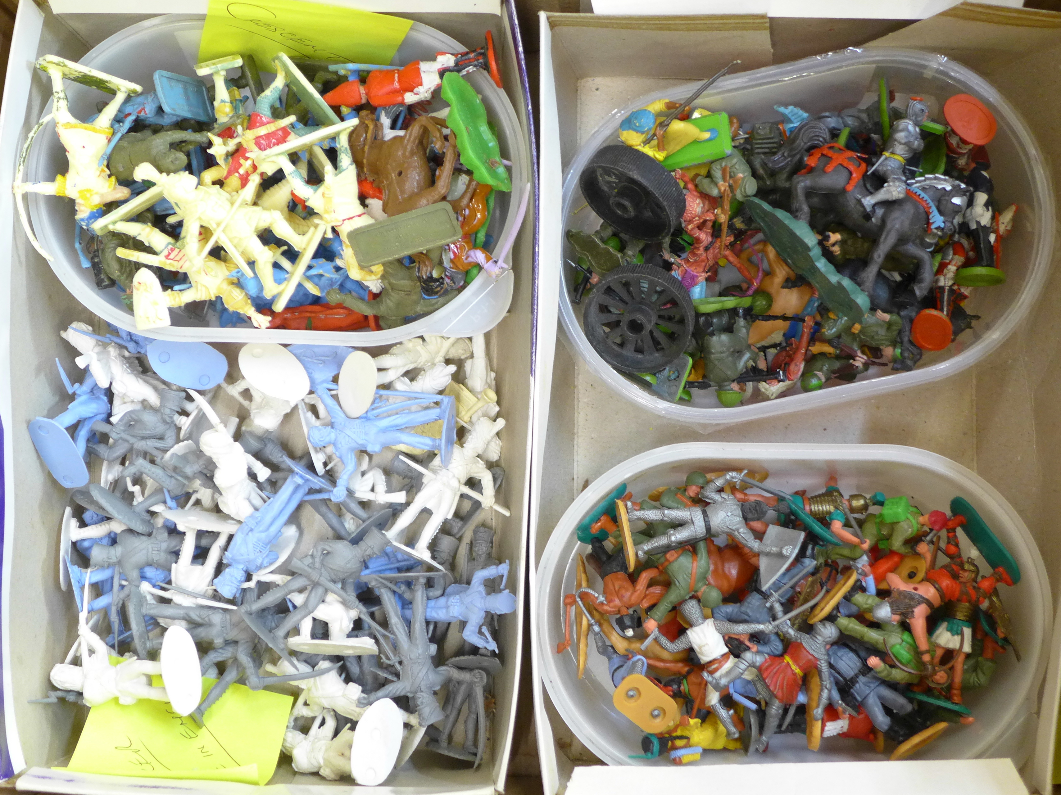 A collection of plastic toy figures including Crescent