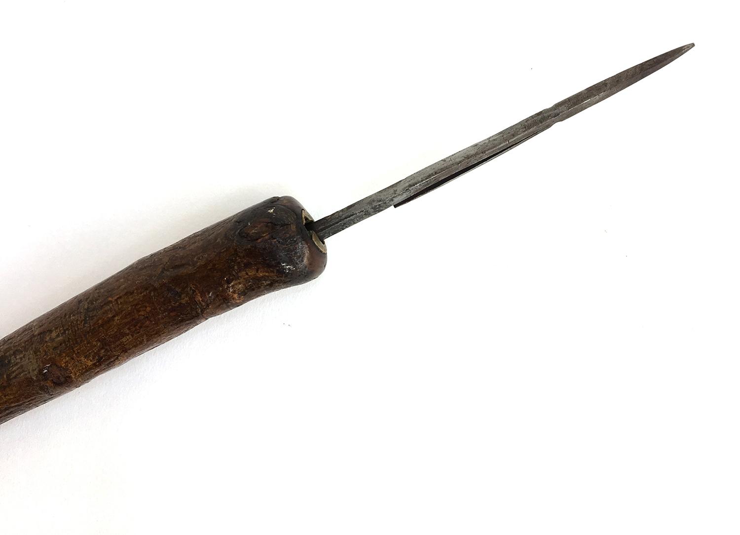 A very unusual sword stick, the top with extending spike, 87cmL