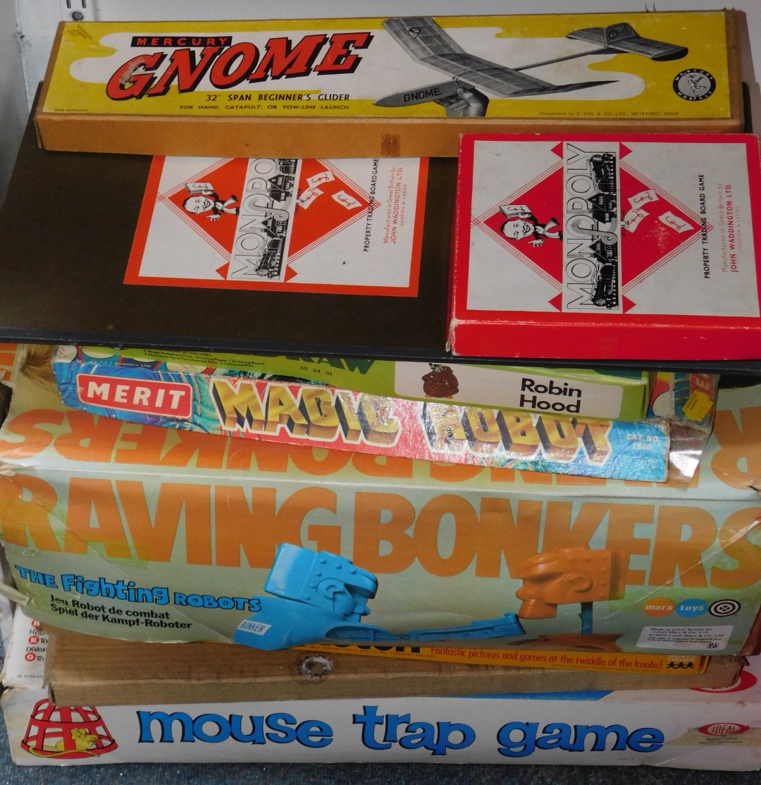 Games and toys, including Raving Bonkers, Mousetrap, Monopoly, a ...