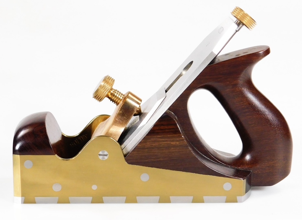 A Karl Holtey 23" smoother wood plane, with twin thread adjuster, block ...