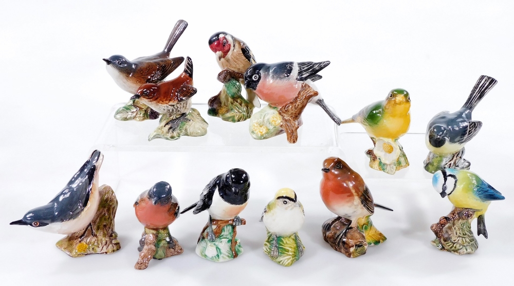 Various Beswick birds, to include Robin 980, 8cm H, printed mark ...