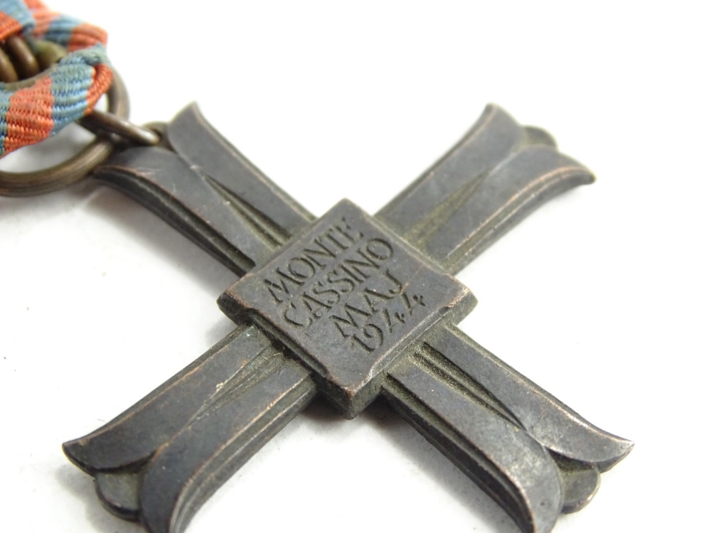 A Monte Cassino 1944 medal, and a Prussian style medal, decorated with ...