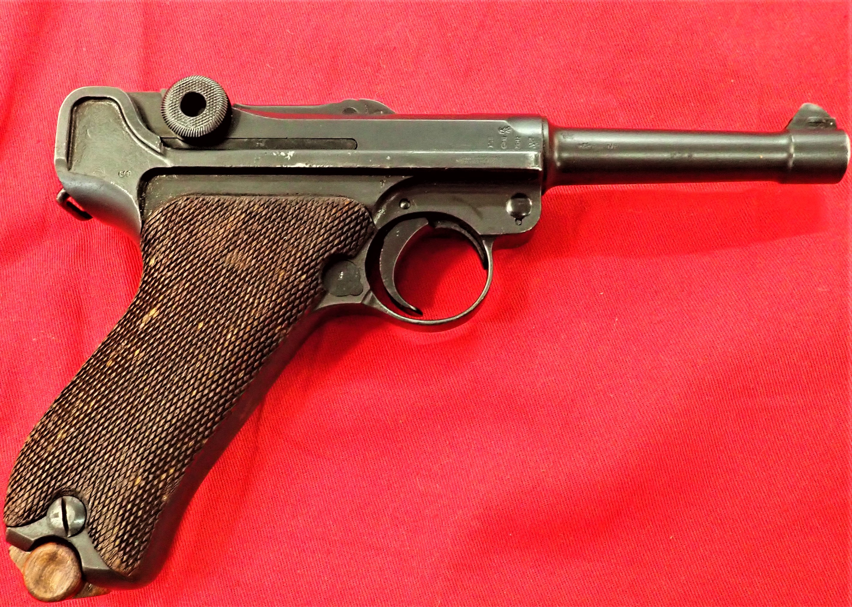 WW1 German Luger P08 9mm pistol by Erfurt 1912 with WW2 leather holster ...