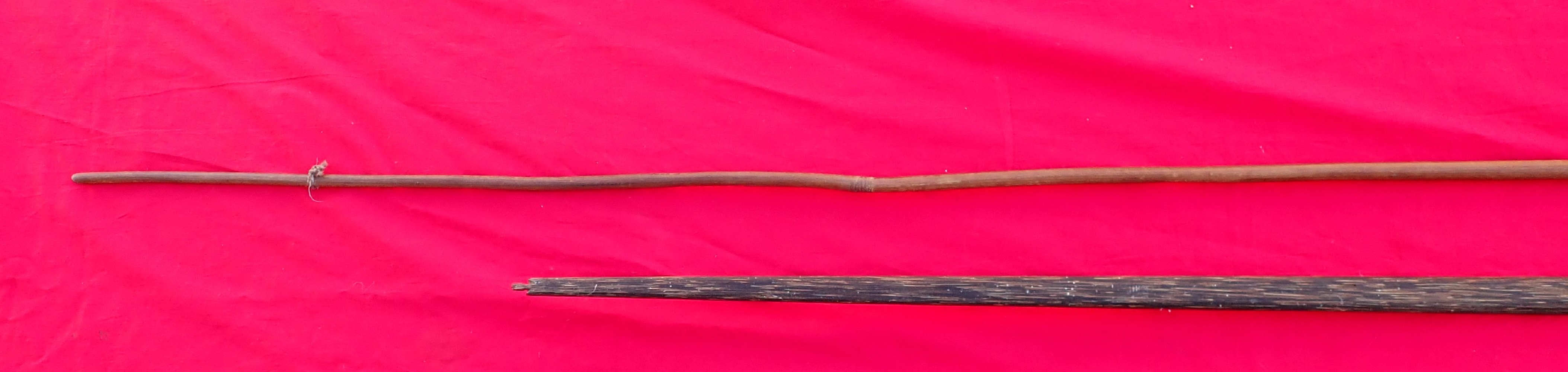 West Australian Aboriginal long wooden spear & carved bow. Fine ...
