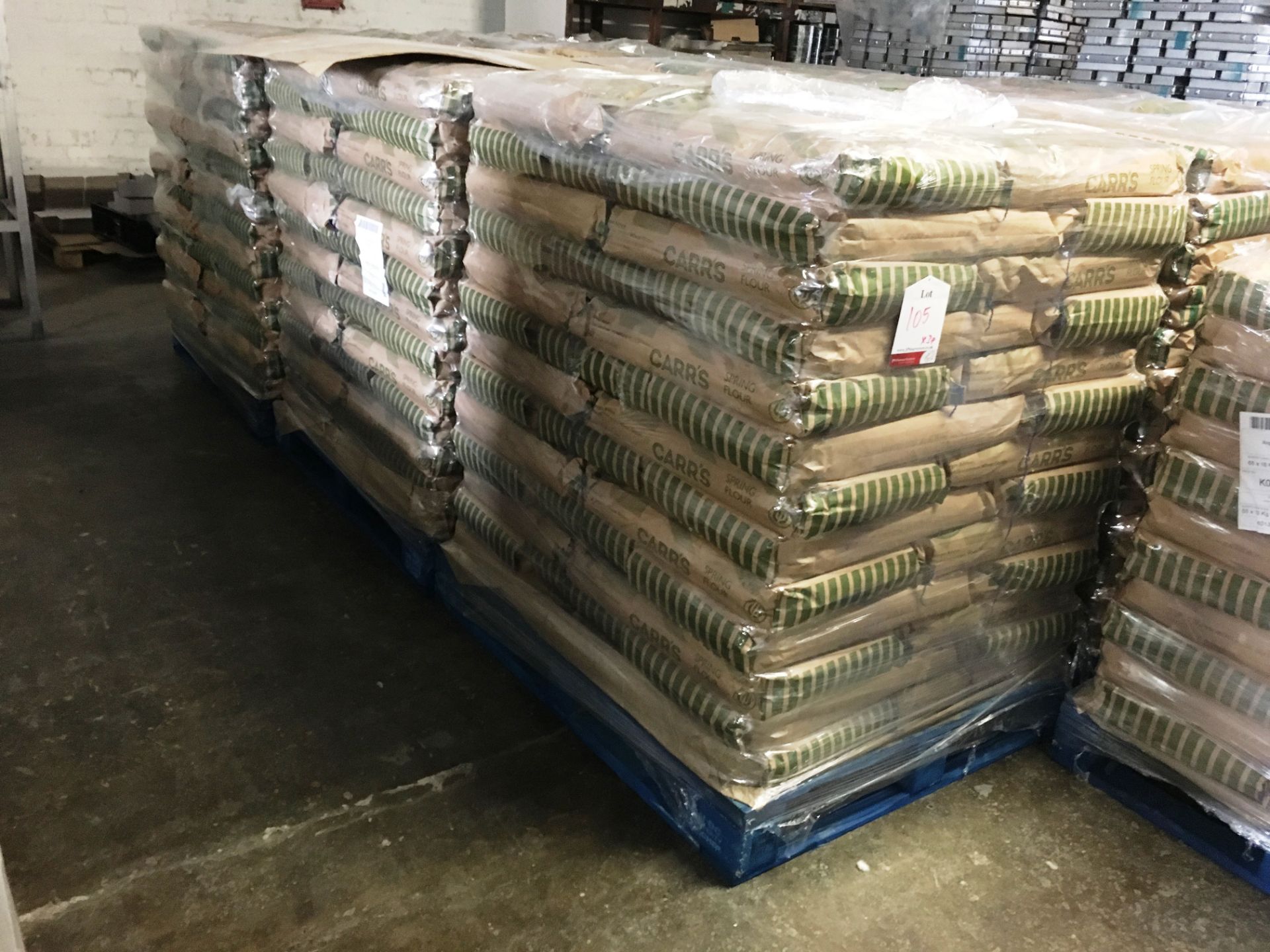 3 x Pallets of Carrs Spring Flour - Approximately 65 Bags per Pallet ...