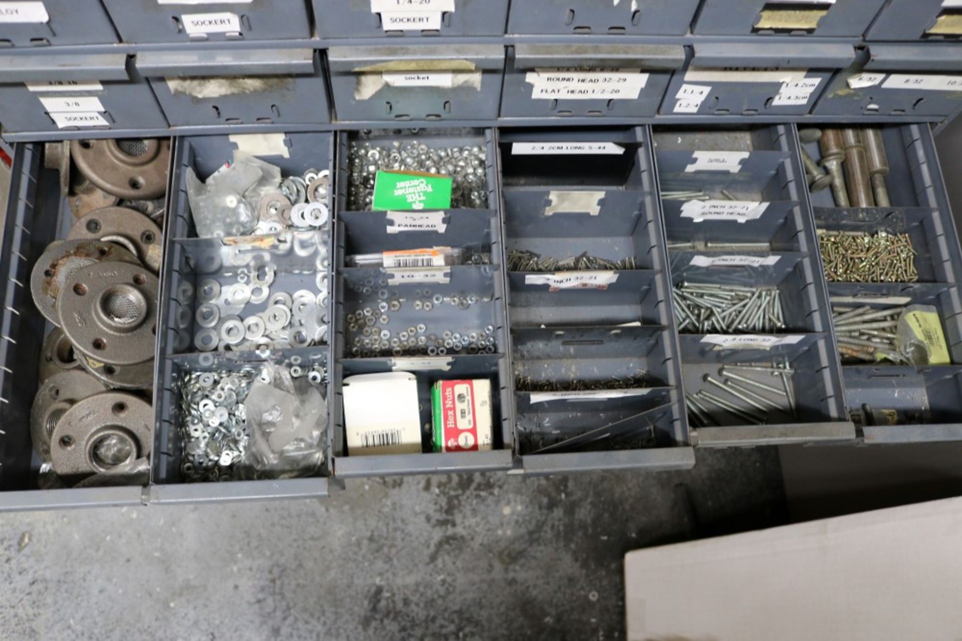 (2) Metal Storage Boxes, (1) 24 Capacity and (1) 30 Capacity, Contents ...