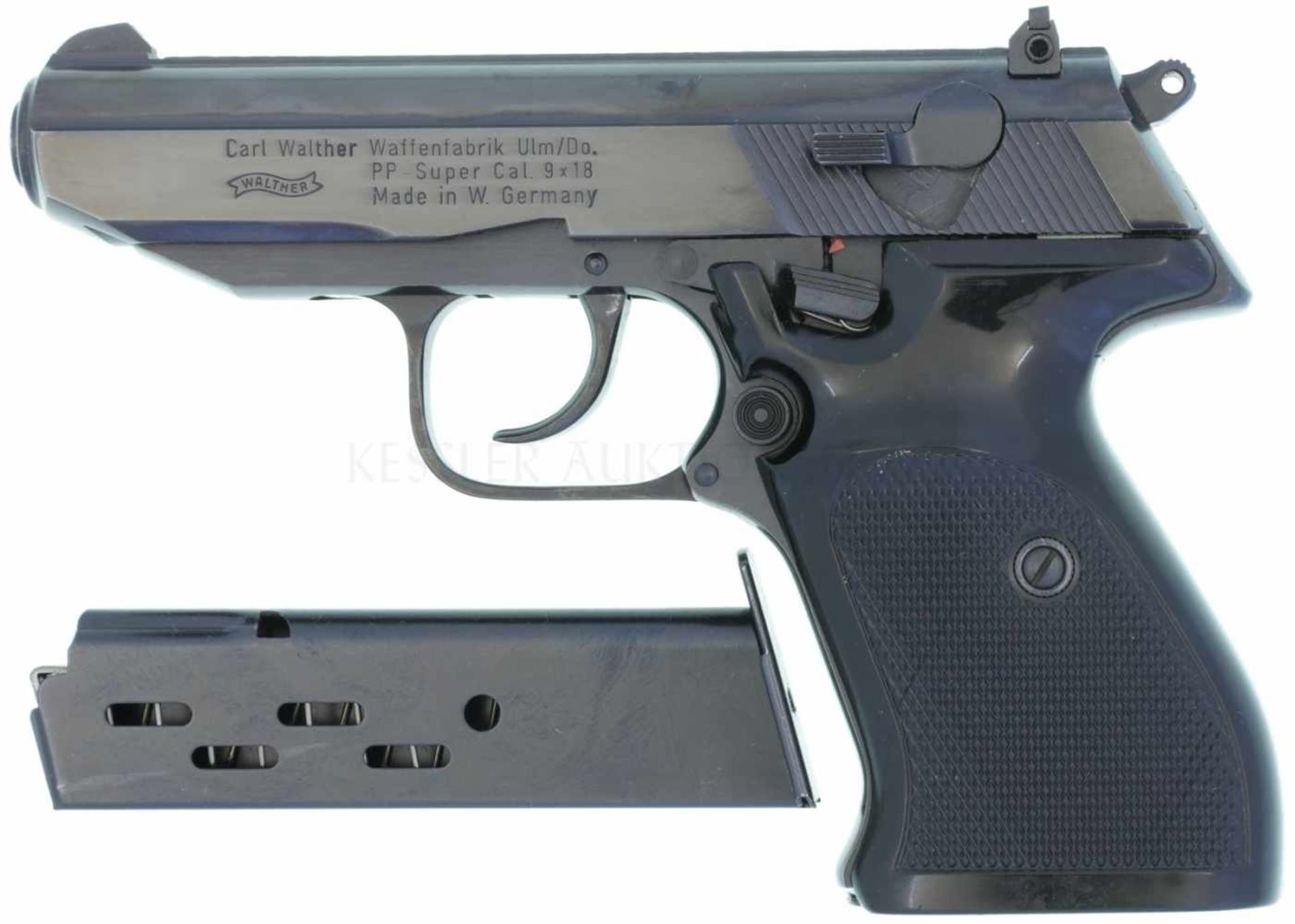 Pistole, Walther PP-Super, Kal. 9x18Police LL 92mm, brünierte ...