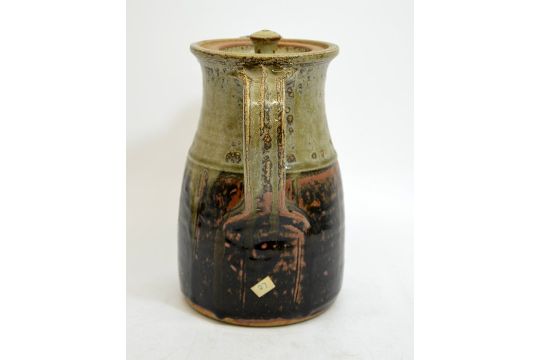 Richard Batterham, a studio pottery coffee jug, with lid, glazed ...