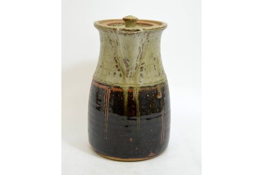 Richard Batterham, a studio pottery coffee jug, with lid, glazed ...