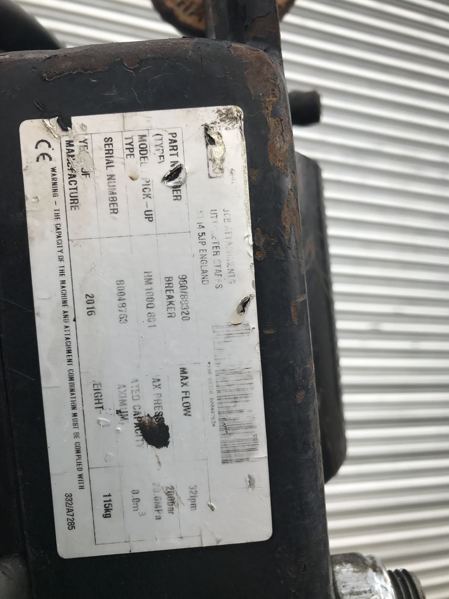 DM - JCB HYDRAULIC HAMMER / BREAKER, MODEL HM100Q 801, YEAR 2016, FULLY ...