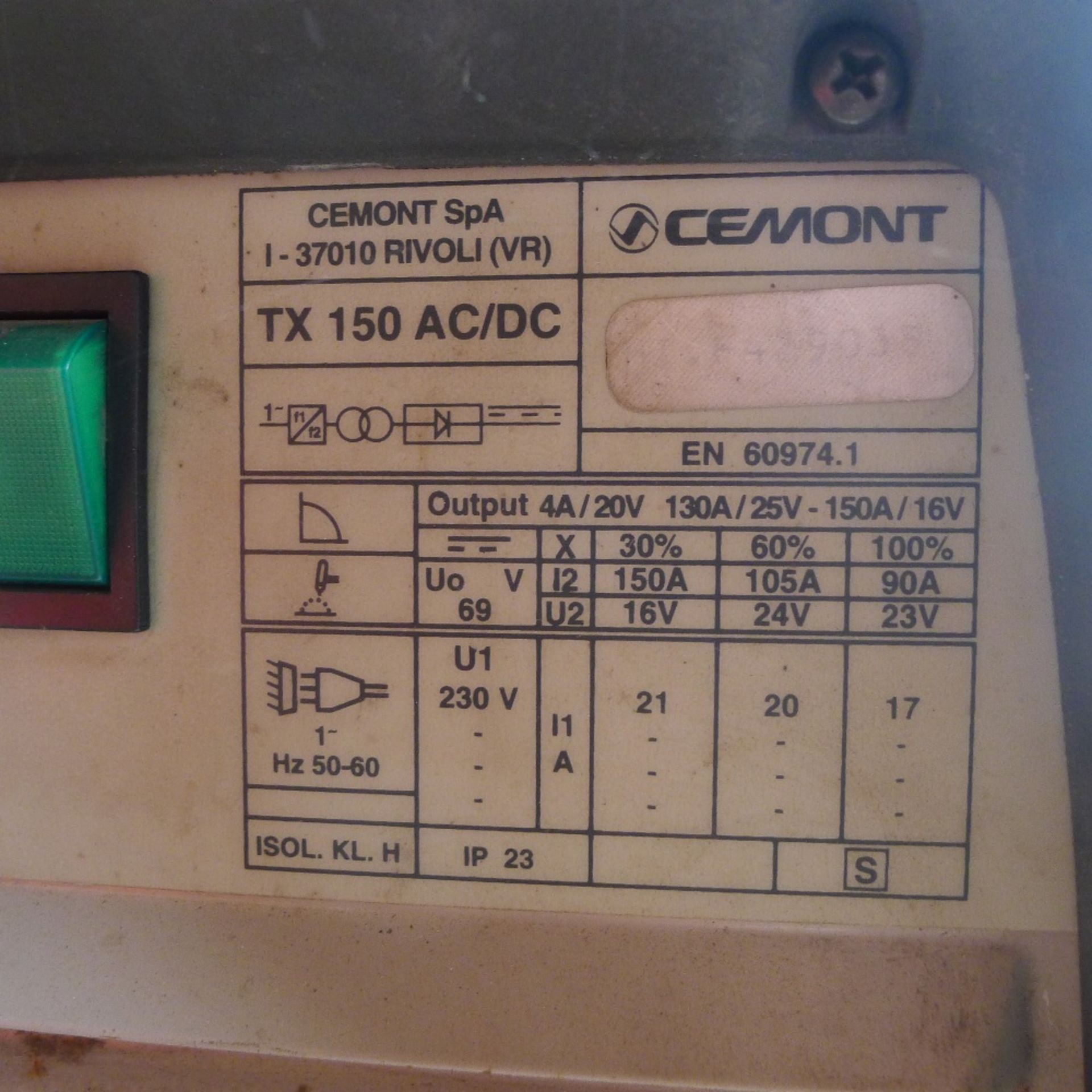 1 Cemont welder type TX150 AC/DC, 240v